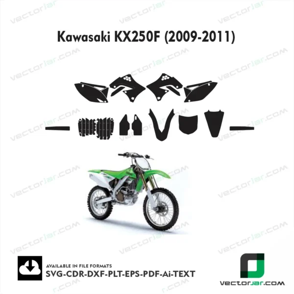 Kawasaki KX250F (2009-2011) graphics vector template